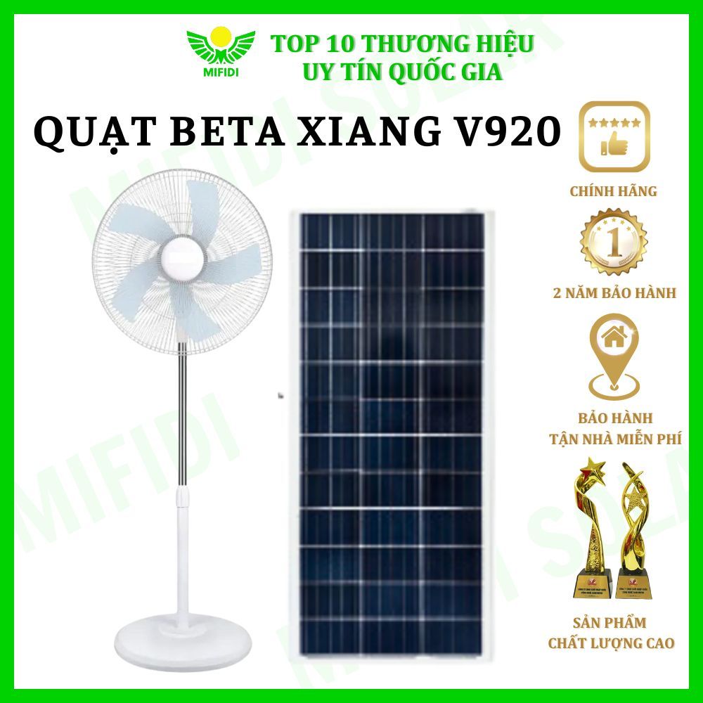Quạt đứng năng lượng mặt trời dòng Beta cao cấp Xiang V920 chính hãng Mifidi Solar - BH 1 năm ...