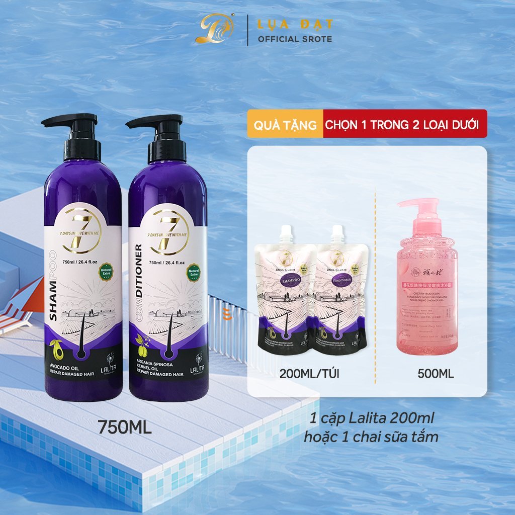 Cặp dầu gội và hoàn hình Collagen LALITA siêu mềm mượt,giảm gãy rụng tóc 750ml | Shopee Việt Nam