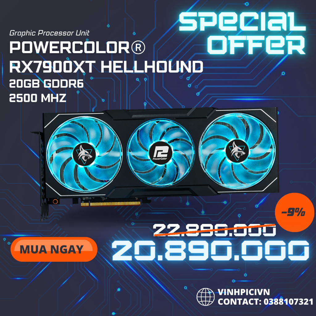 Card màn hình PowerColor RX 7900XT Hellhound [NEW] | Shopee Việt Nam