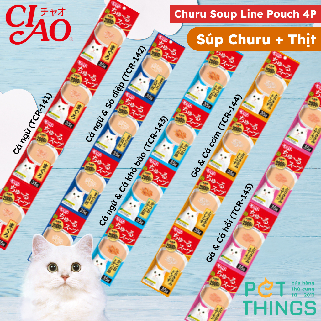 SÚP THỊT CIAO Pate Cho Mèo 35g x 4 gói các loại (dây 4 gói 35g) | Shopee Việt Nam