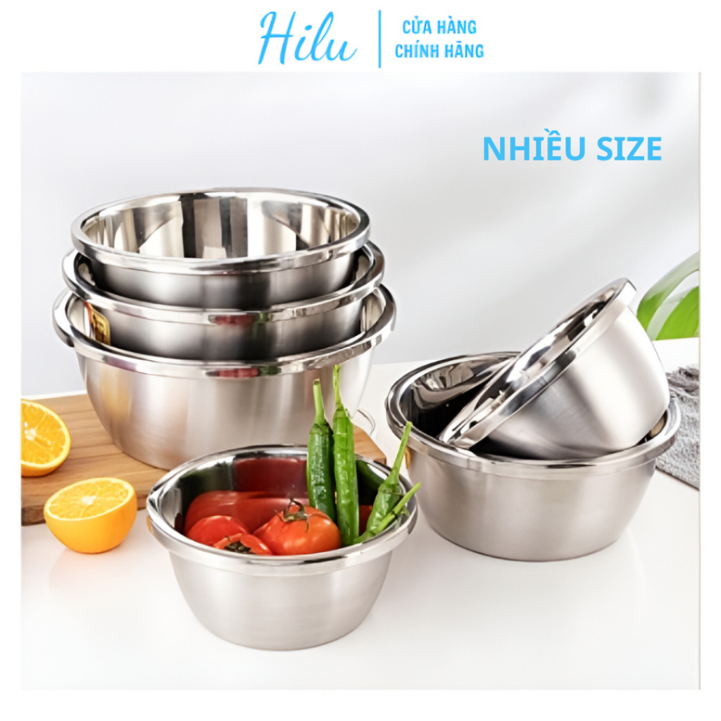 Chậu, thau inox, xô sâu lòng không rỉ inox 304 siêu dày đa năng nhiều size | Shopee Việt Nam