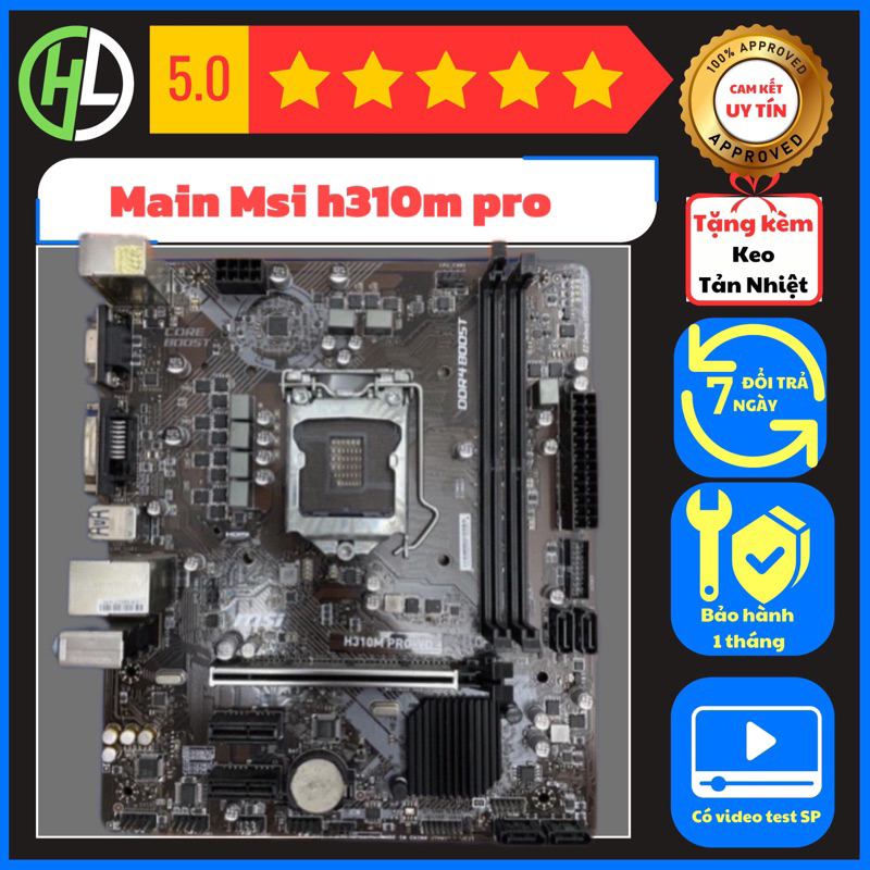 Msi H310M-PRO VD PLUS(socket 1151v2) zin Đủ Chặn Giá Rẻ Tặng Keo Tản Nhiệt | Shopee Việt Nam