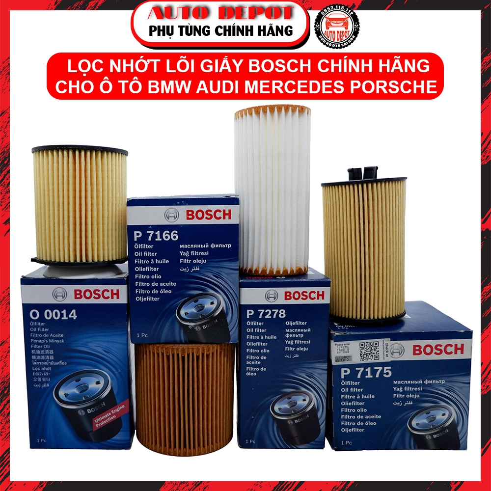 Lọc nhớt lõi giấy Bosch chính hãng cho ô tô Audi Mercedes Porsche BMW ...