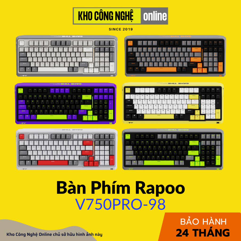 Bàn Phím Rapoo V750 Pro Led RGB 98 Phím Chống Nước (Hàng Chính Hãng) | Shopee Việt Nam