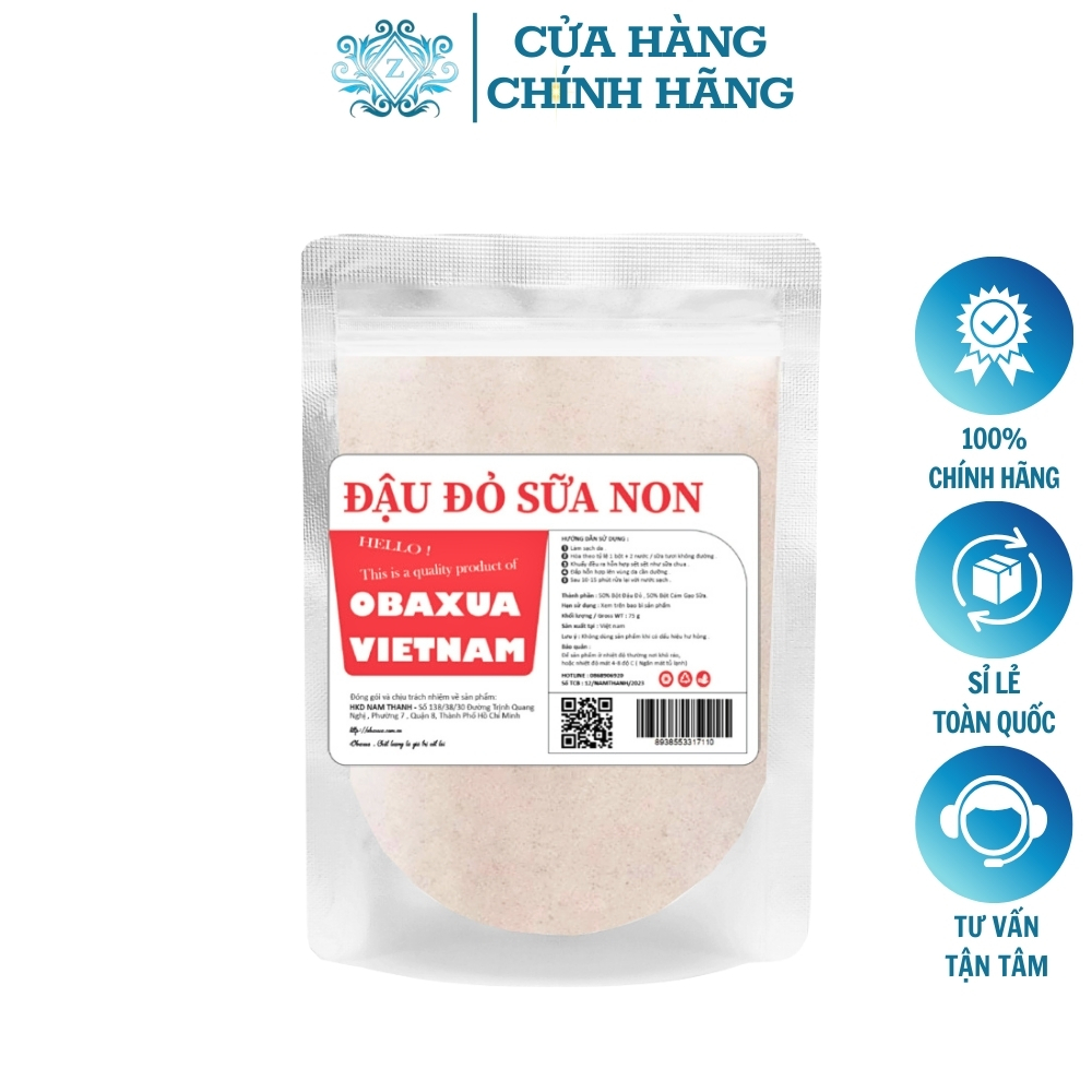 Bột Ủ Trắng Da Body Đậu Đỏ Sữa Non 75gr Obaxua Việt Nam Chính Hãng Cấp ...