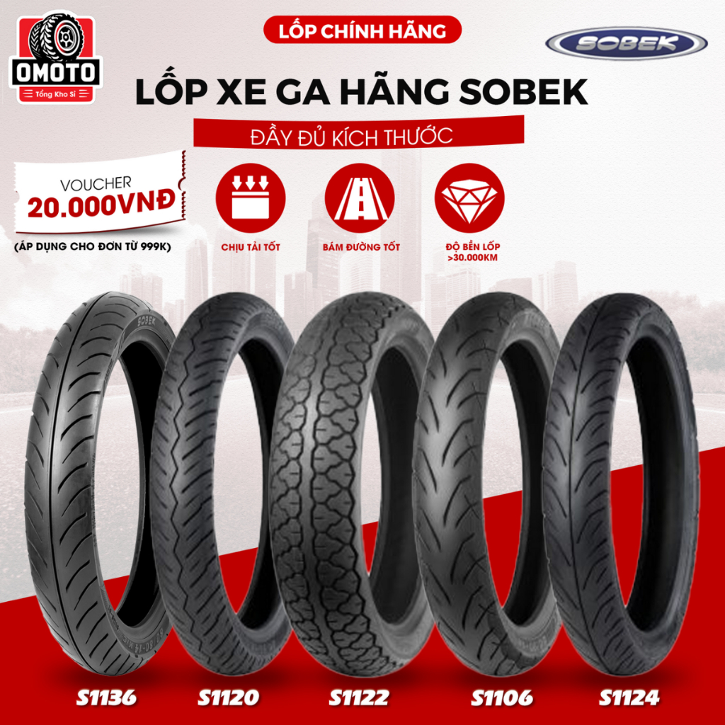 Lốp Xe Ga, Vỏ Lốp Xe Hãng Sobek, Vỏ Lốp Chính Hãng Đủ Size Cho Các Loại ...