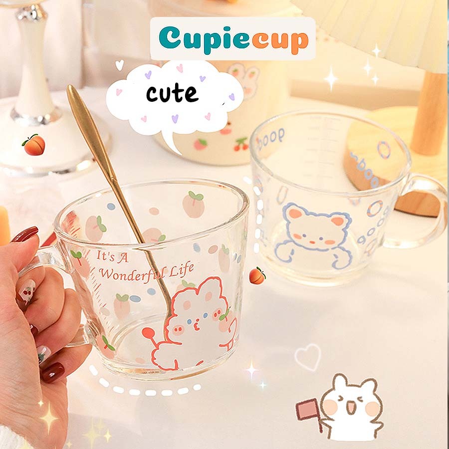 Cốc Thủy Tinh Có Quai, Ly Ăn Ngũ Cốc Cỡ Lớn Đi Kèm Vạch Chia ml CTT022 ...