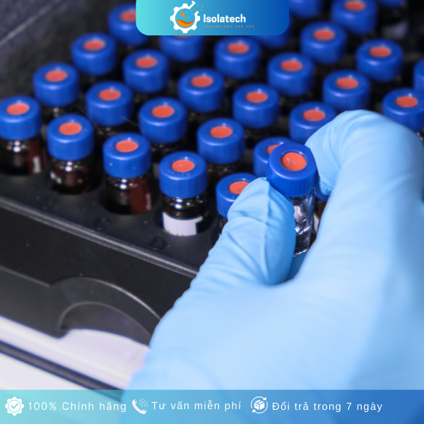[100 cái/túi] Nắp vial đựng mẫu vial 2ml trắng / nâu, miệng 9 có lỗ đâm ...
