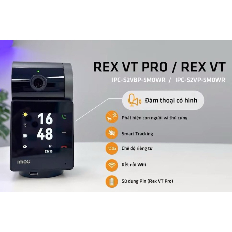 Camera Imou Rex VT Pro 3K 5MP dùng pin có màng hình | Shopee Việt Nam