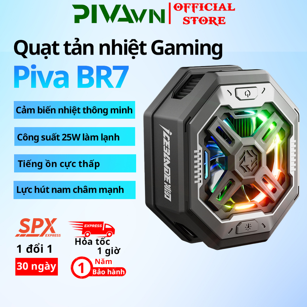 Piva BR7 - Quạt tản nhiệt sò lạnh cảm biến nhiệt thông minh tự ngắt khi quá nhiệt Công suất 25W ...