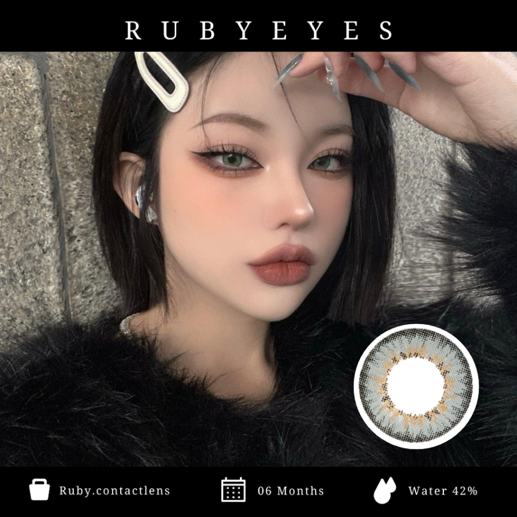 RUBY EYES Kính Áp Tròng Mẫu Xám Lai Siêu Tự Nhiên Trong Sáng SIlicone ...