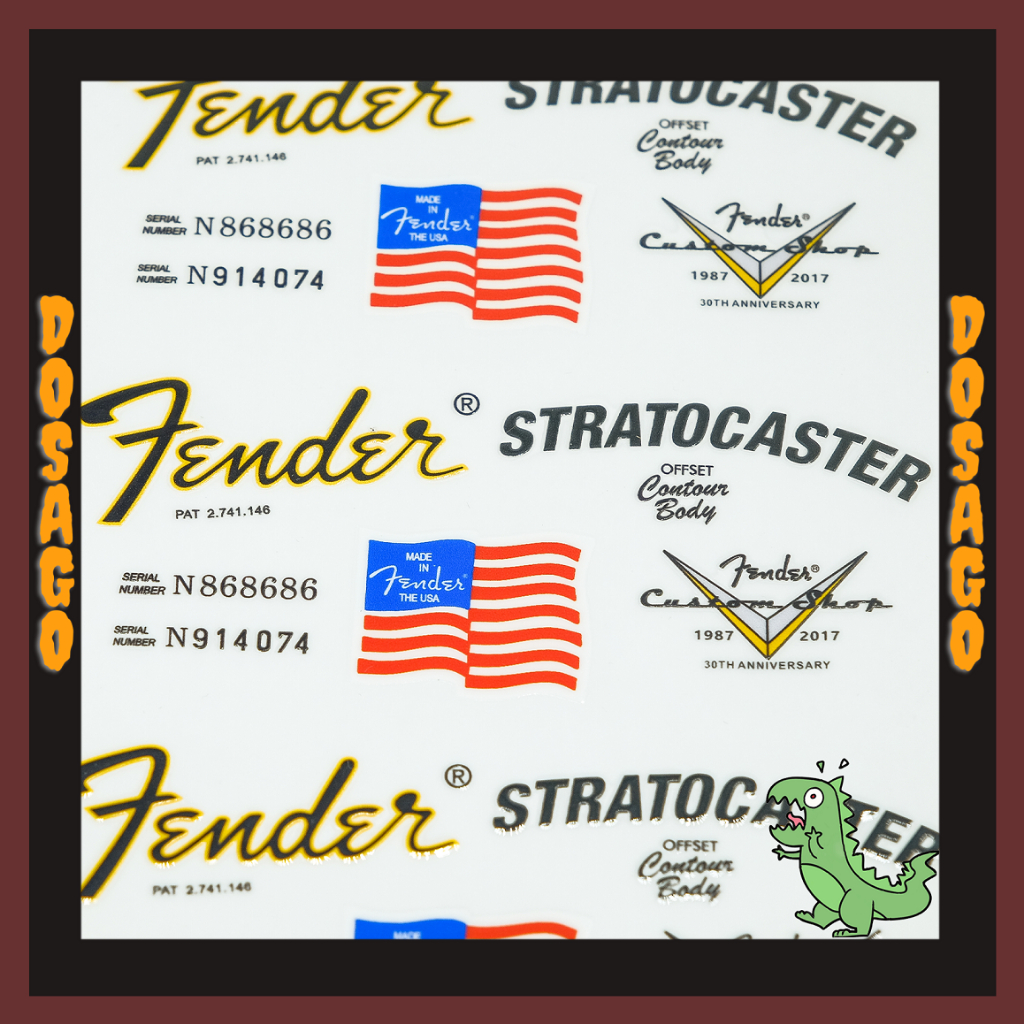 Logo Fender decal cao cấp, dán cần đàn guitar điện Stratocaster và ...