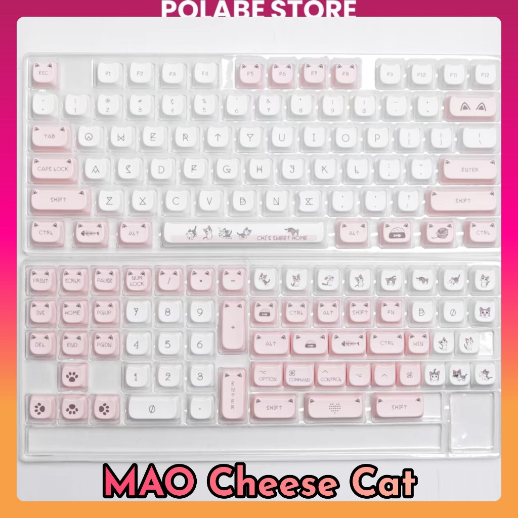 Tổng hợp Keycap MAO Naughty Kitten Chibi Cat profile bàn phím cơ Polabe ...