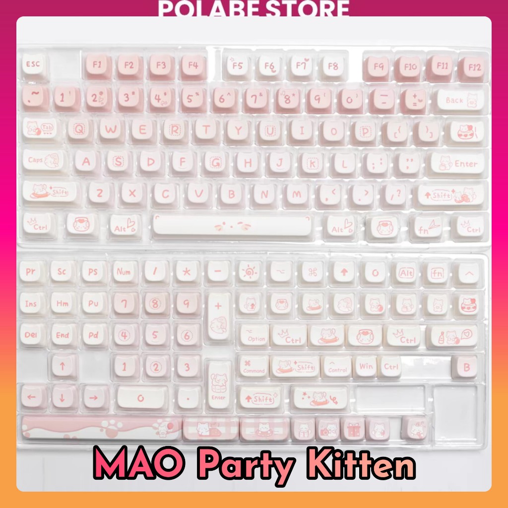 Tổng hợp Keycap MAO Naughty Kitten Chibi Cat profile bàn phím cơ Polabe ...
