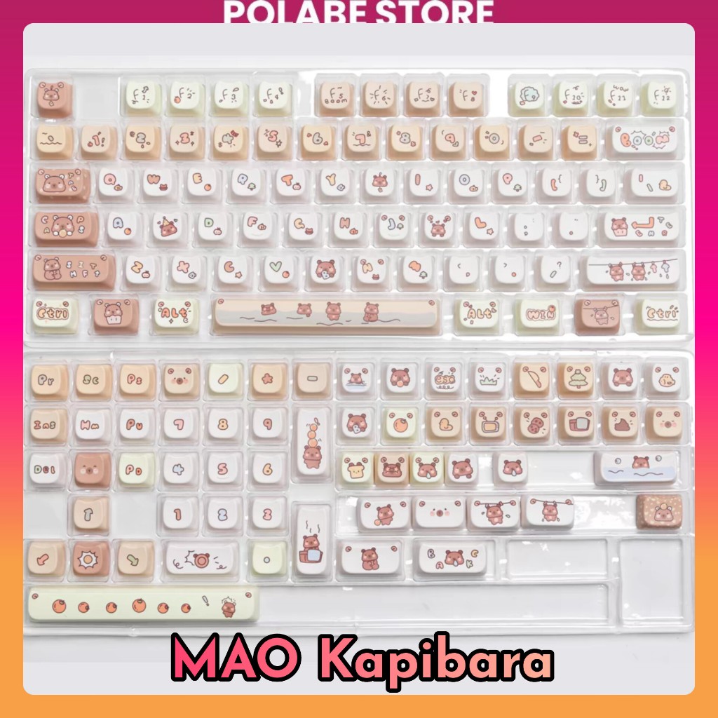 Tổng hợp Keycap MAO Naughty Kitten Chibi Cat profile bàn phím cơ Polabe ...