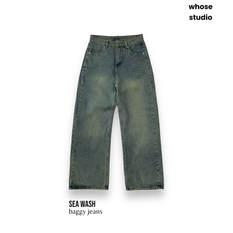 SEA WASH JEANS - Quần xanh wash ống siêu to 1003 | Shopee Việt Nam