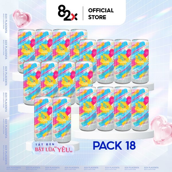 [Pack 18 Lon] Nước Uống 82X Kakemono Vị Ổi Hồng Giải Khát Đẹp Da, Giúp Săn Chắc, Trẻ Hoá (245ml ...