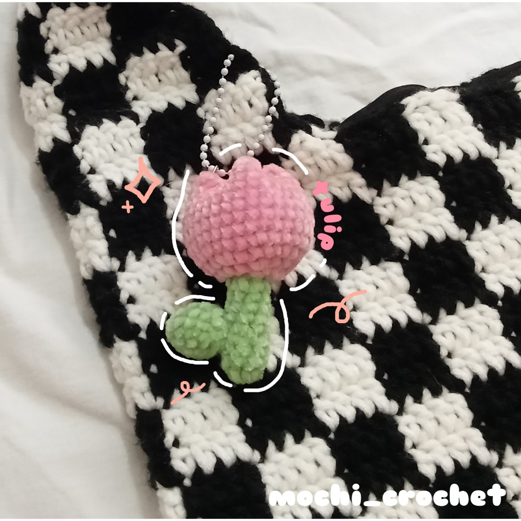 Móc khoá len hoa tulip mini | Shopee Việt Nam