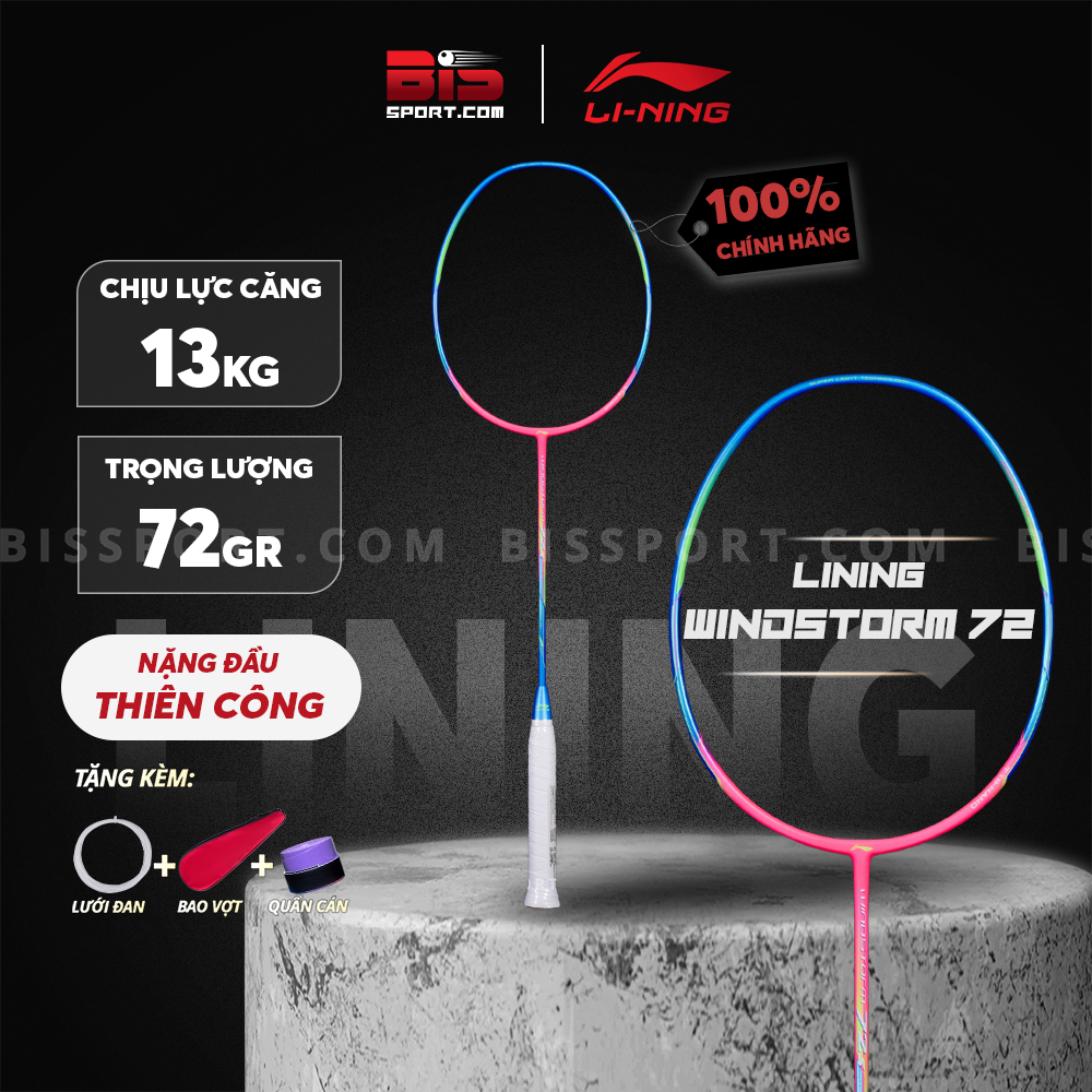 Vợt Cầu Lông Lining Windstorm 72 Chính Hãng - Màu Tím Hồng Xanh ...