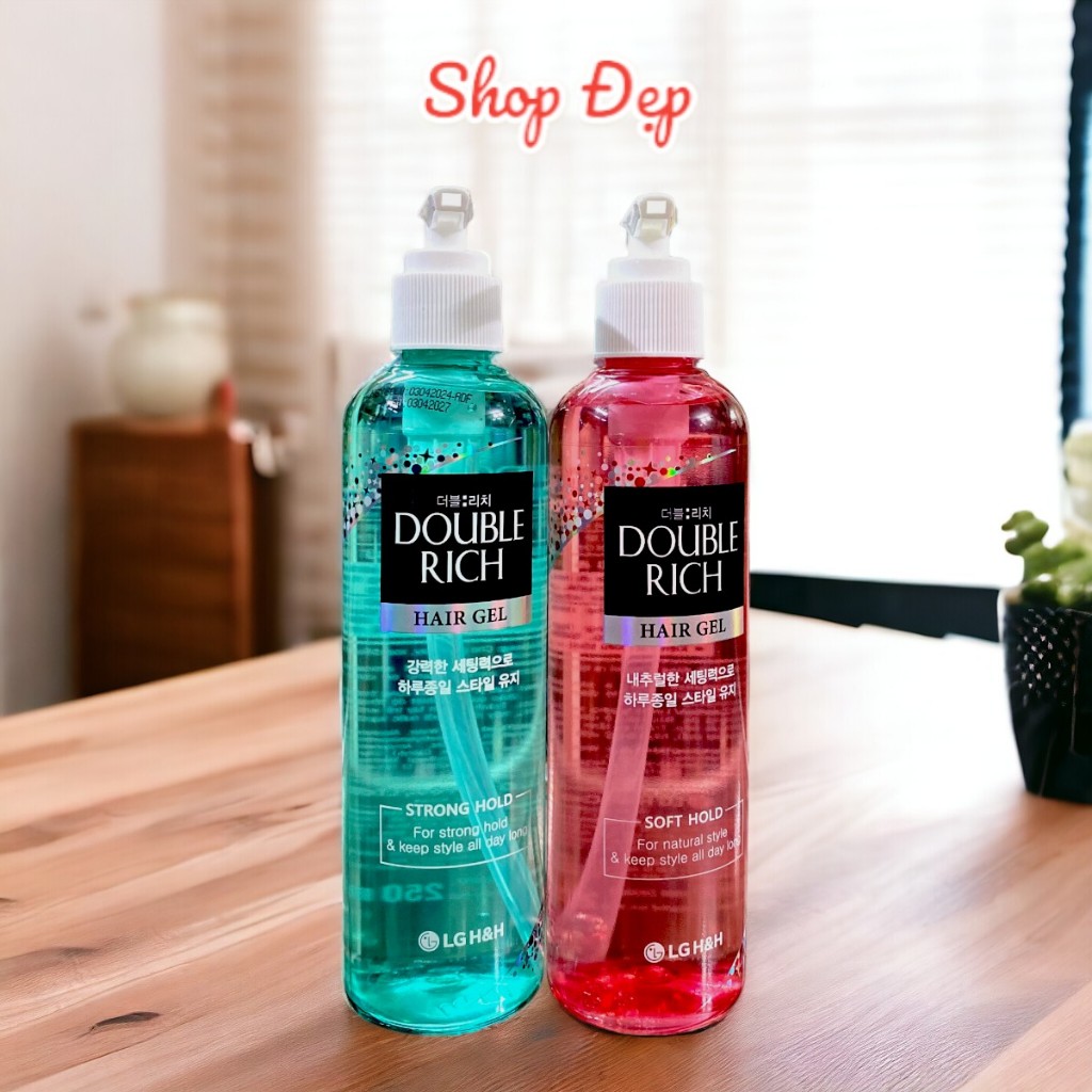 Gel Tạo Kiểu Double Rich Strong Hold - Soft Hold Giữ Nếp Hair Gel 250ml ...