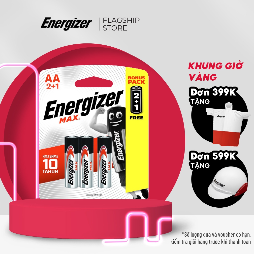 Pin AA Energizer Max E91 BP2+1 - Vỉ 2 Tặng 1 | Shopee Việt Nam
