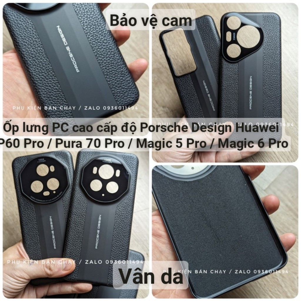 [Vân Da] Ốp lưng PC Porsche Design Huawei P60 Pro Pura 70 Ultra Magic 6 5 4 Art P50 P40 Mate 60 ...