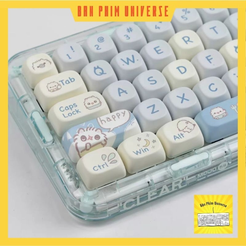 Keycap MOA mèo xanh - keycap dễ thương moa xanh - keycap pbt dyesub 140 ...