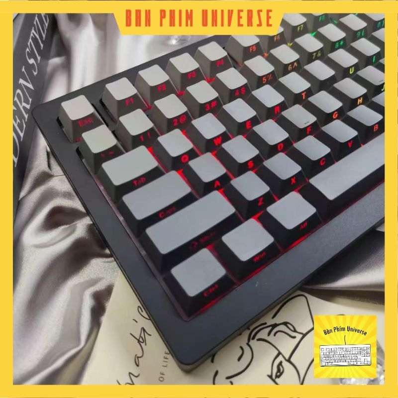 Keycap Gradient Đen Ninja Xuyên LED mạch xuôi - PBT Doubleshot Profile ...