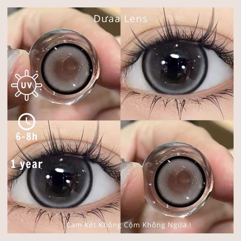 [Giá 1 Cặp] DƯAA LENS Tổng Hợp Các Mẫu Kính Áp Tròng Lens Mắt Xám 0 Độ ...