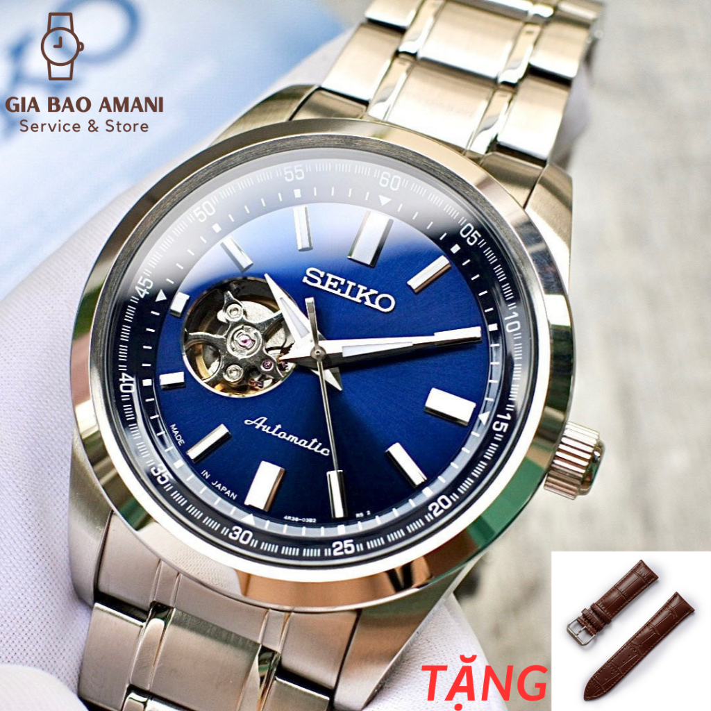 Đồng Hồ Nam SEIKO SCVE051 Open Heart Blue Chính Hãng Tặng Dây Da Cao ...