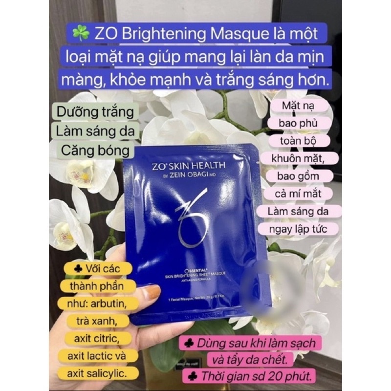 Mặt Nạ Phục Hồi & Làm Sáng Da Zo Skin Brightening Sheet Mask | Shopee ...