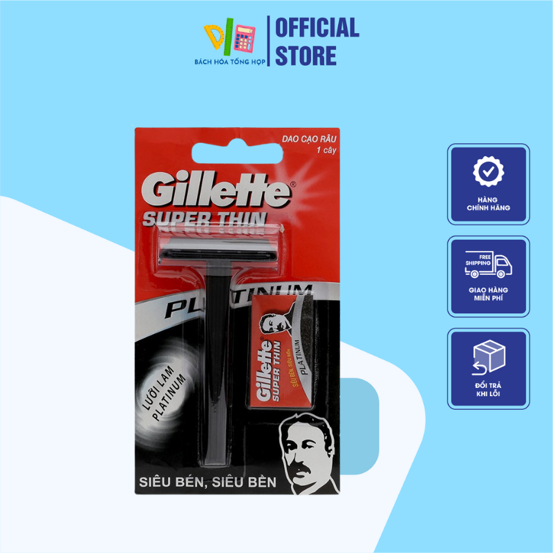 Dao Cạo Râu Gillette Super Thin, Lưỡi Dao Platinum Sắc Bén Siêu Bền & Dễ Vệ Sinh - Bách Hóa Tổng ...