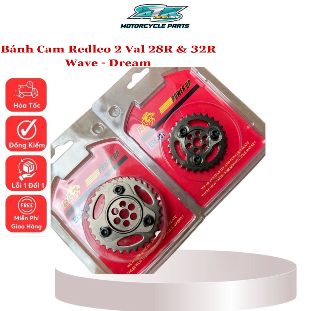 Bánh cam tăng chỉnh Redleo 2val hệ Wave - Dream thông số 28R và 32R | Shopee Việt Nam