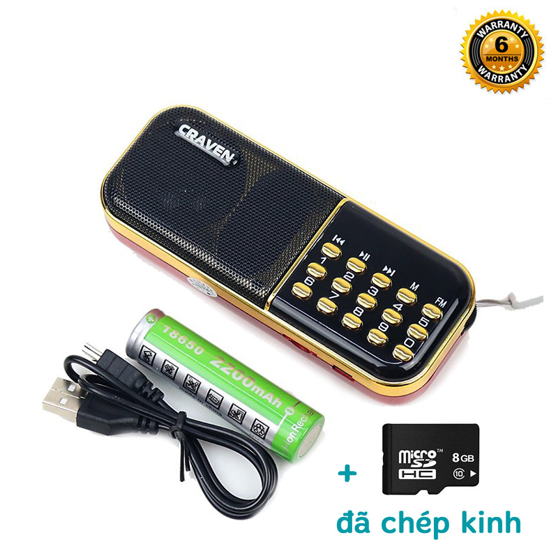 Loa đa năng Craven CR-25A có khe Thẻ nhớ/USB/FM - dung lượng pin ...