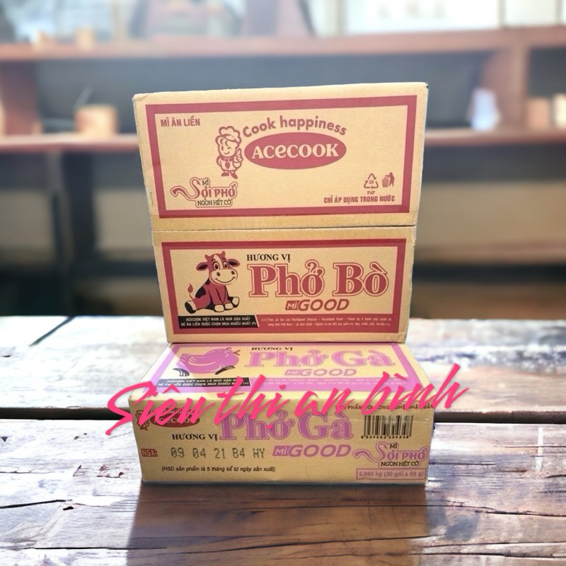 Thùng Mì Ăn Liền Phở Gà - Bò Gold Thùng 30 gói x 68g | Shopee Việt Nam