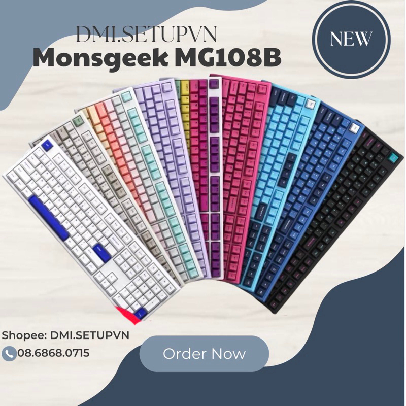 [GIAO NGAY] Monsgeek MG108B Bàn phím cơ full size 3mode Hotswap RGB ...