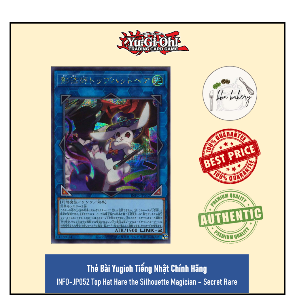 Thẻ Bài Yugioh Tiếng Nhật Chính Hãng: INFO-JP052 Top Hat Hare the Silhouette Magician - SER/SR ...