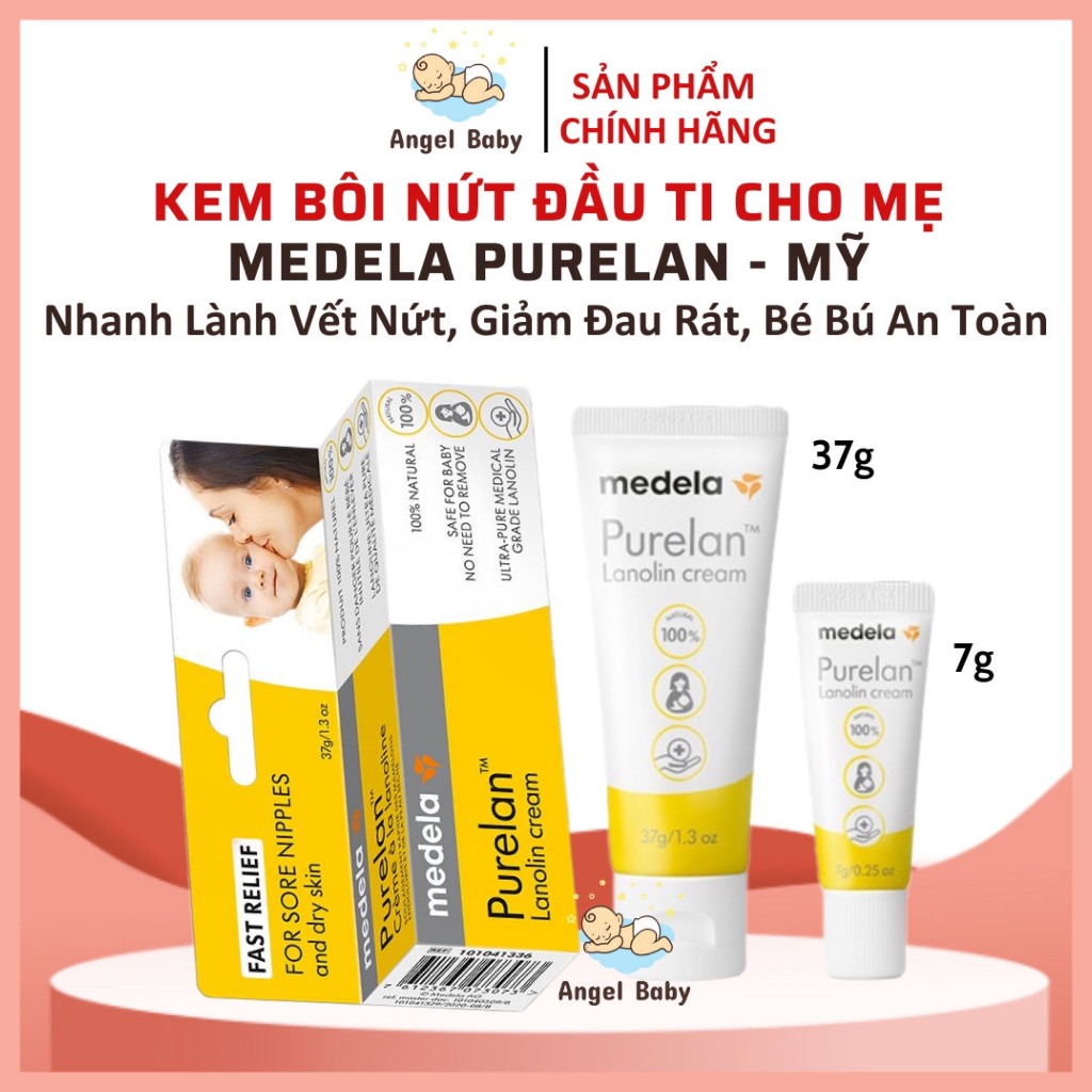 [Hàng Mỹ] Kem nứt đầu ti Medela Purelan cho mẹ, nứt cổ gà, nhanh lành vết nứt, làm mềm da khô ...
