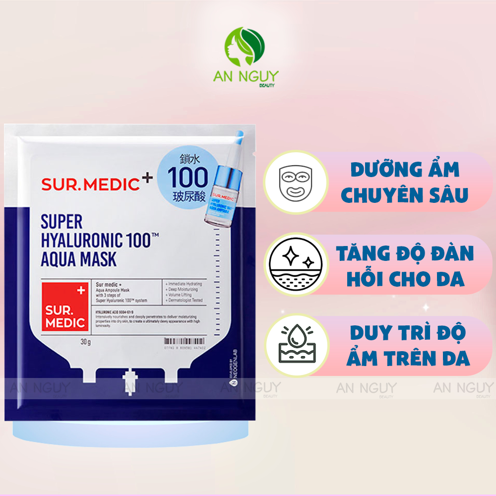 Mặt Nạ Sur.Medic Super Hyaluronic 100 Mask Cấp Ẩm Cho Da 30g | Shopee ...