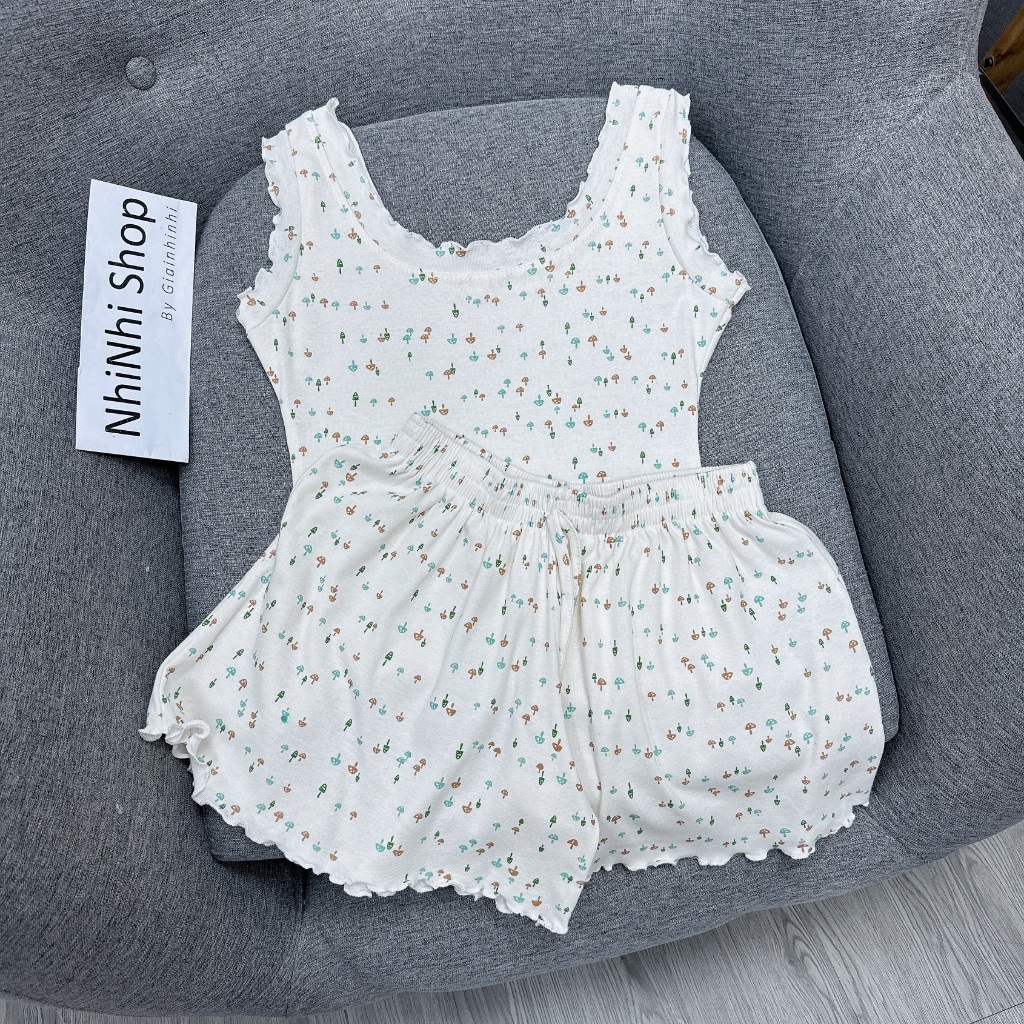 Sét đồ ngủ in hình áo ba lỗ sexxy thun co giãn, Bộ ngủ viền bèo BN0086 - NhiNhi Shop | Shopee ...