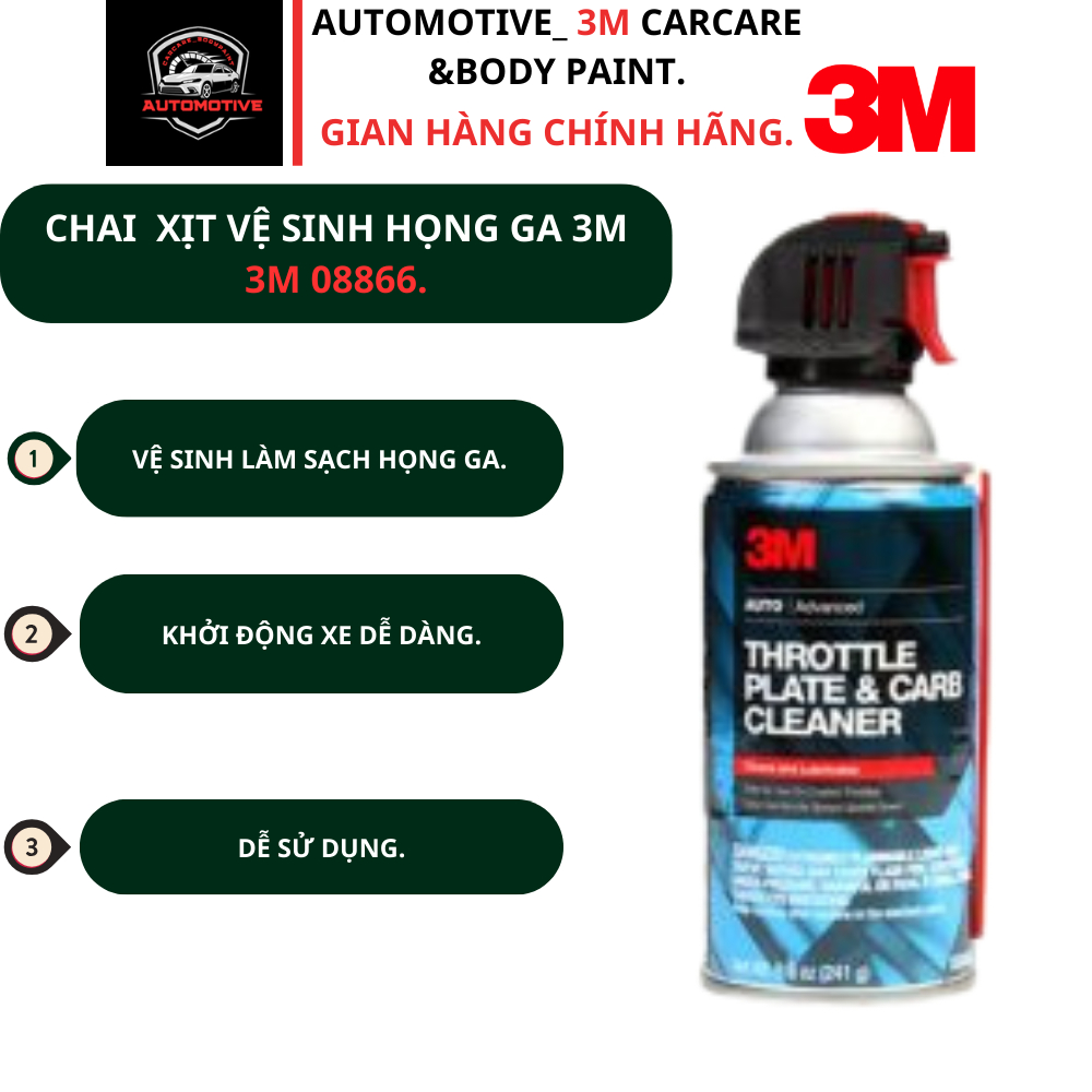 Chai vệ sinh bộ chết hòa khí và bướm ga 3M- 3M Throttle Plate & Carb Cleaner . Automotive ...