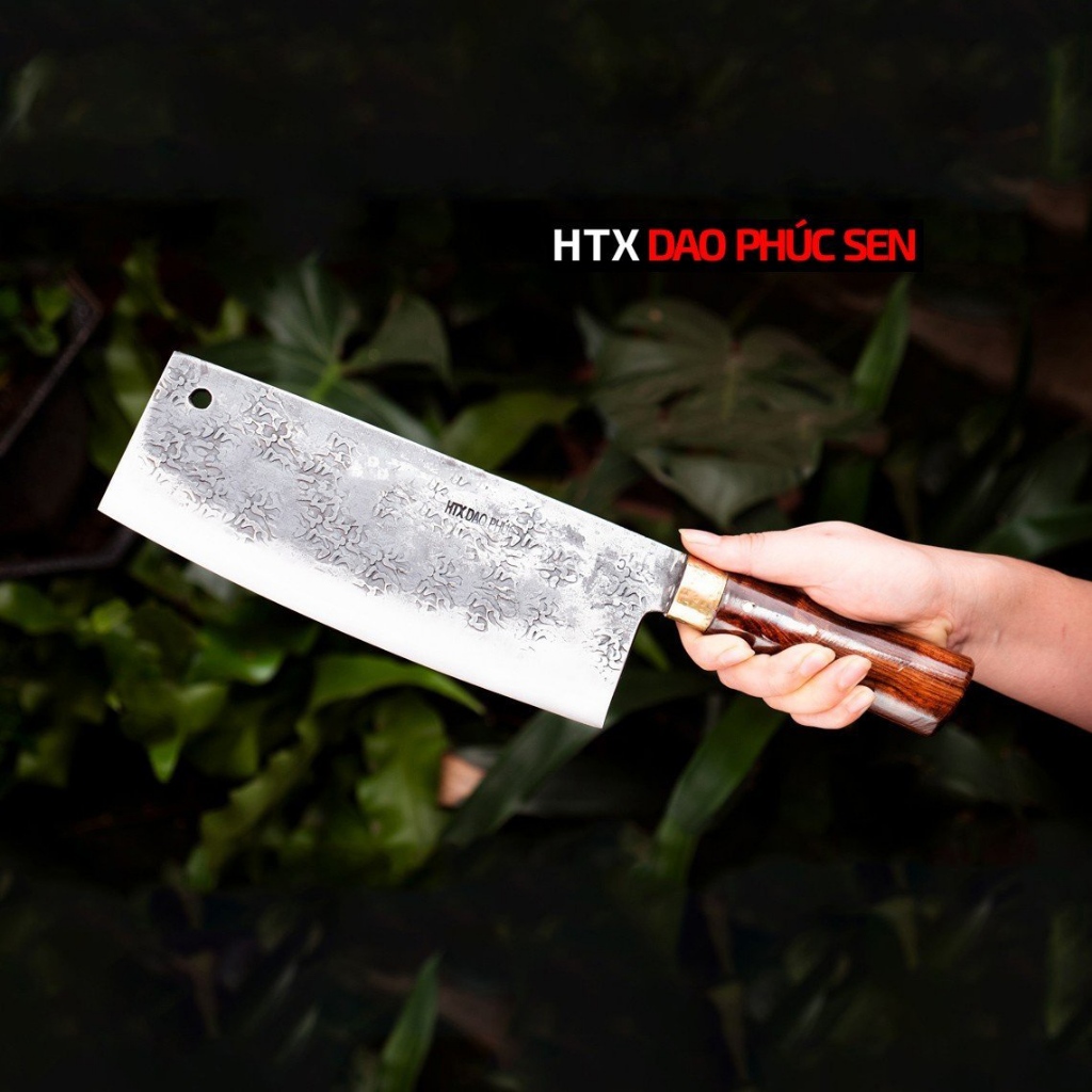 Dao chặt HTX DAO PHÚC SEN DCGD lưỡi dao bằng thép nhíp xe cán gỗ cầm ...