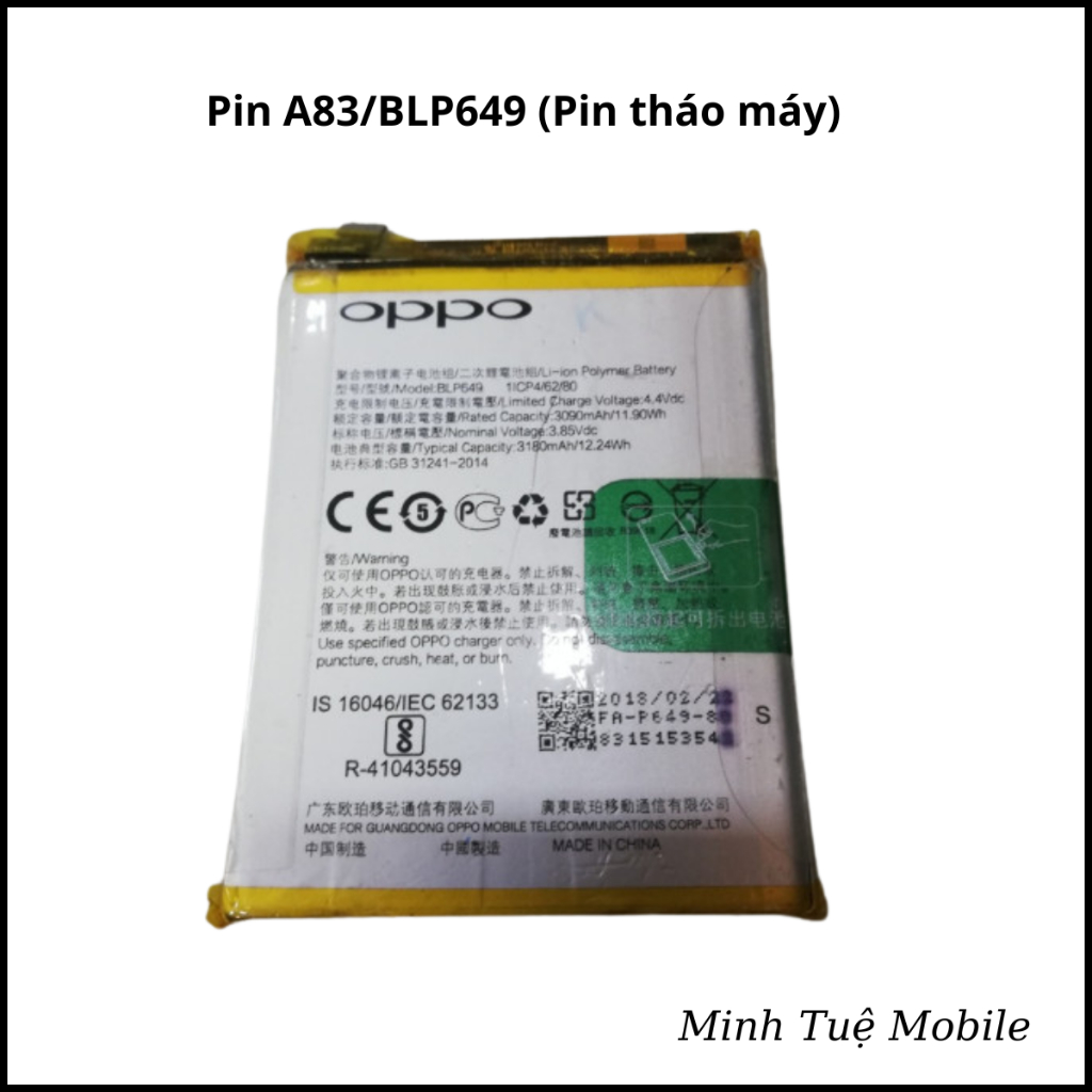 Pin oppo A83 - BLP649 zin bóc máy chính hãng vẫn sử dụng tốt | Shopee ...