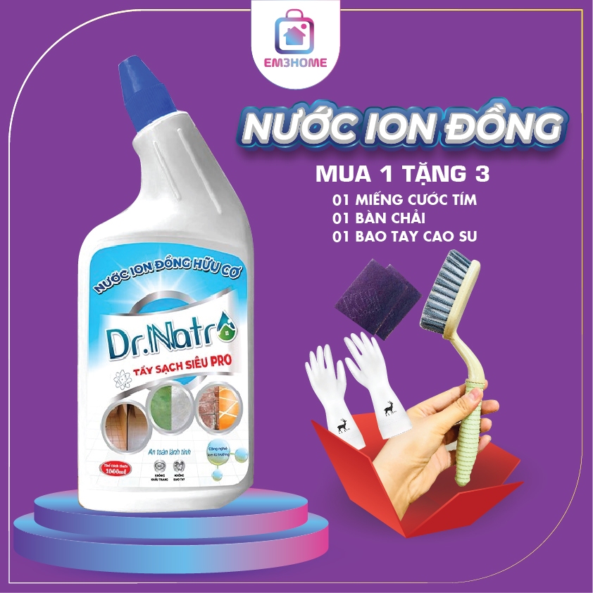 Nước ion đồng dr natro hữu cơ tẩy cặn canxi ố mốc trên kính sân nhà ...