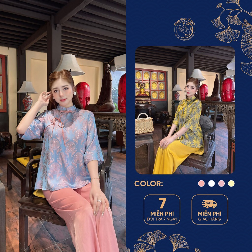 Bộ Pháp Phục Tơ Tằm Nơ Chéo Chữ Thọ - Pháp Phục - Đồ Đi Lễ Chùa - B72 ...