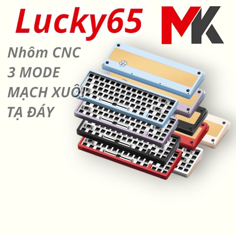 [CÓ SẴN] Kit BÀN PHÍM CƠ LUCKY65 | LUCKY 65 KEYBOARD Nhôm CNC, 3 Mode ...
