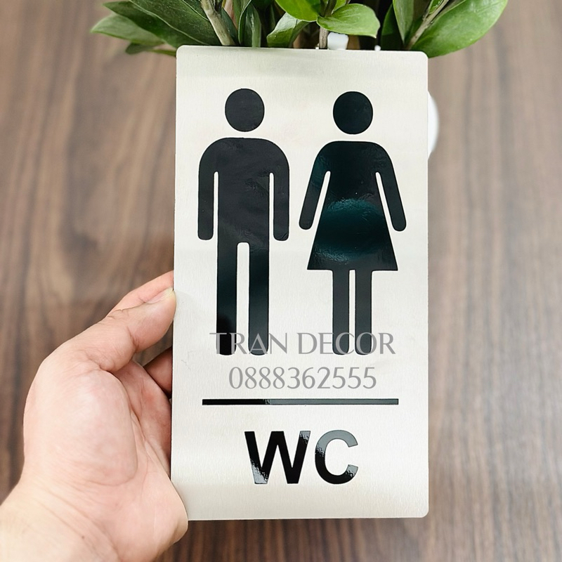[Loại cao cấp bằng inox] Biển chỉ dẫn vệ sinh, toilet, chỉ dẫn WC, MEN ...
