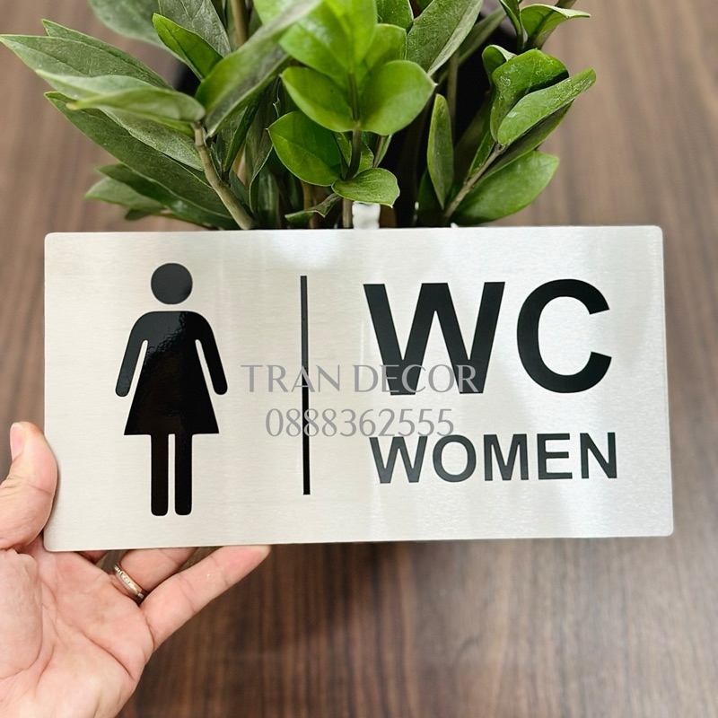 [Loại cao cấp bằng inox] Biển chỉ dẫn vệ sinh, toilet, chỉ dẫn WC, MEN ...