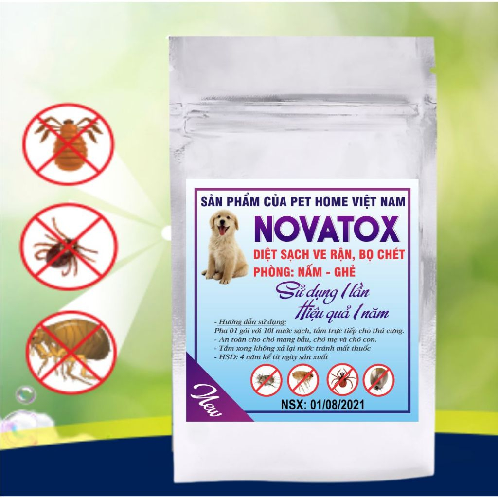 Thuốc Diệt Ve Rận Bọ Chét Chó Mèo NOVATOX - Gói Tắm Diệt Sạch Ve Rận ...