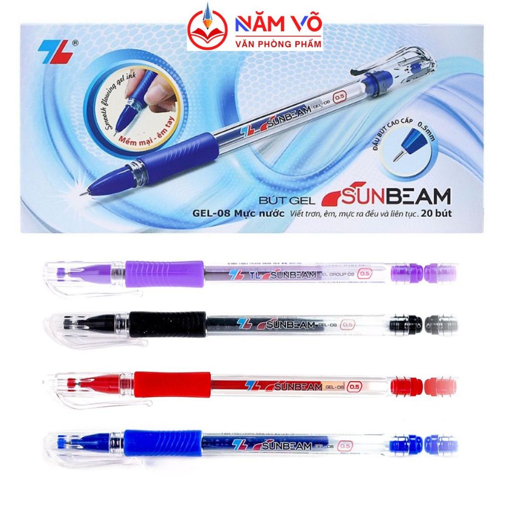 [GEL08 - CHÍNH HÃNG] HỘP 20 Cây Viết Gel / Bút Gel Nước Thiên Long TL ...